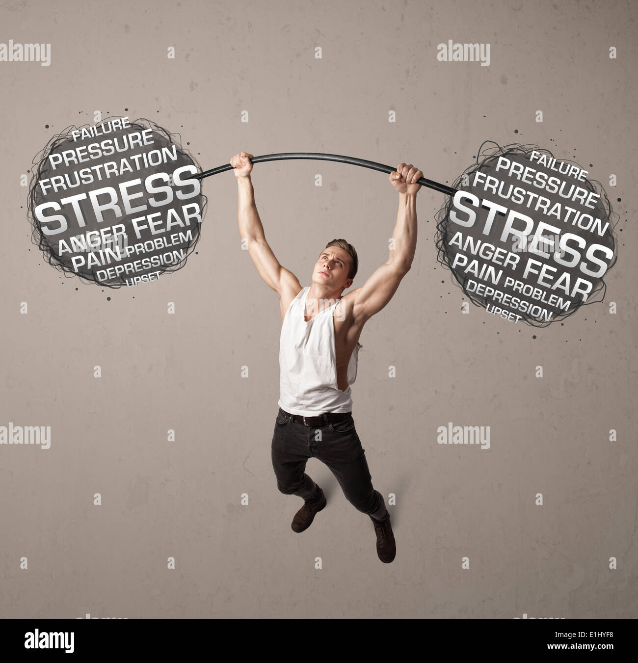 muscular man fighting with stress Stock Photo - Alamy