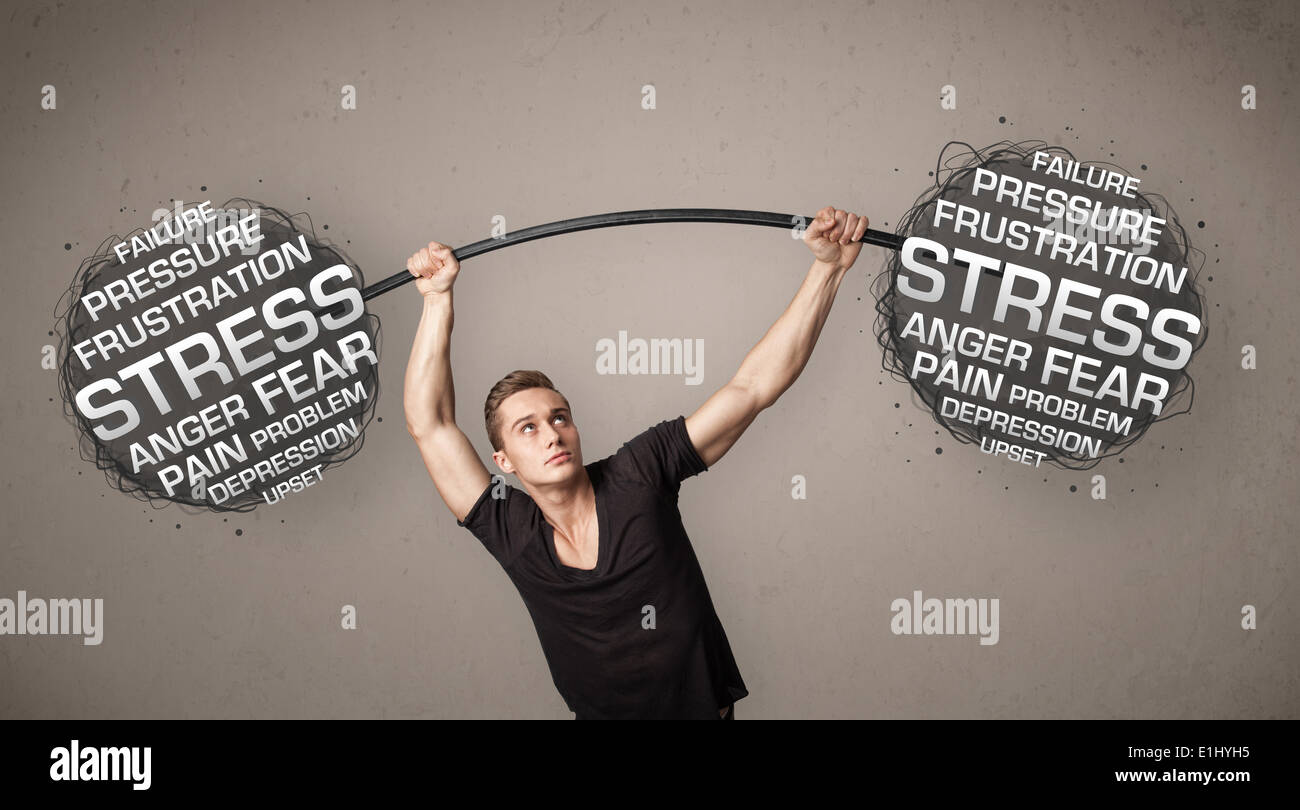muscular man fighting with stress Stock Photo - Alamy