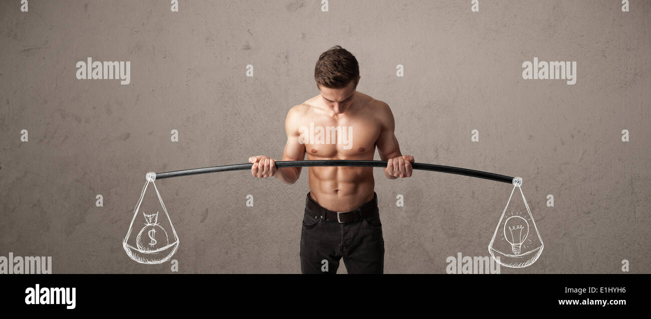 Man scale muscular weight hi-res stock photography and images - Alamy