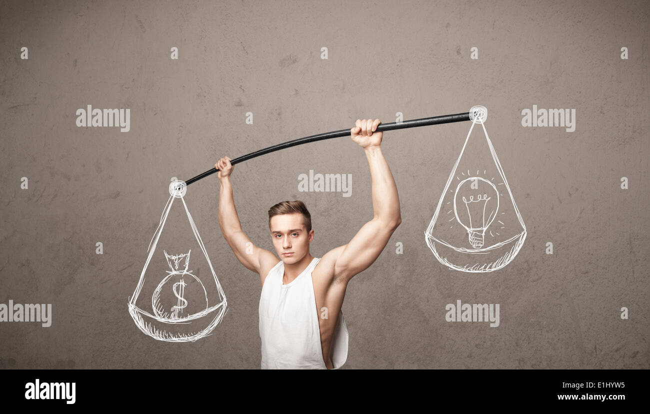 Man scale muscular weight hi-res stock photography and images - Alamy