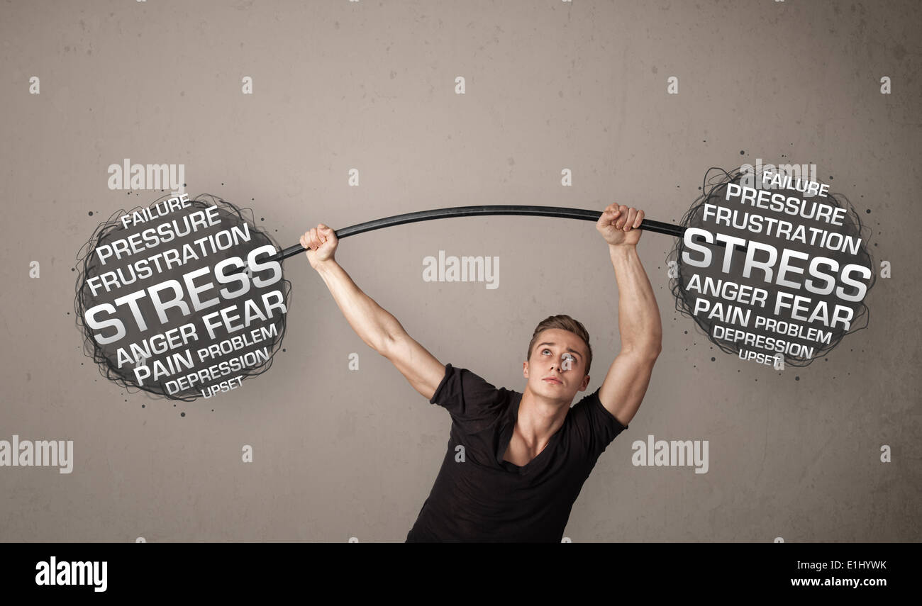 muscular man fighting with stress Stock Photo - Alamy