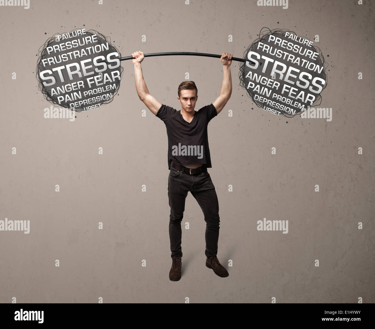 muscular man fighting with stress Stock Photo - Alamy