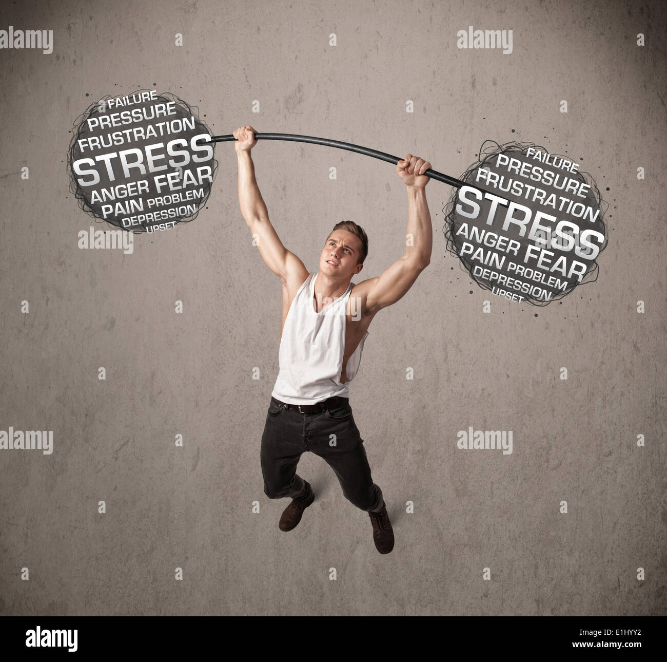 muscular man fighting with stress Stock Photo - Alamy