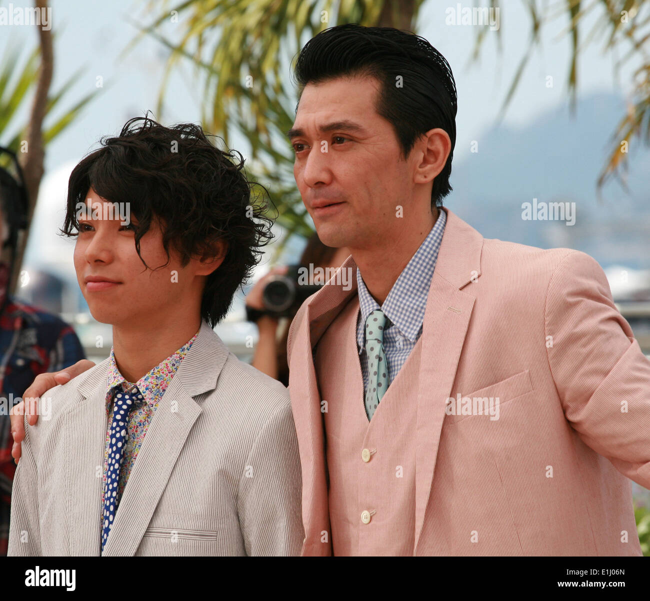 Actors Nijiro Murakami and Jun Murakami at the photo call for the film Still The Water ...