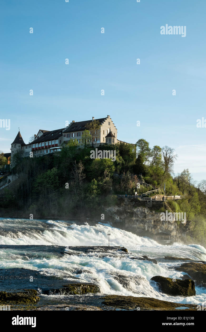 Switzerland, Schaffhausen, Rhine falls with Laufen Castle Stock Photo ...