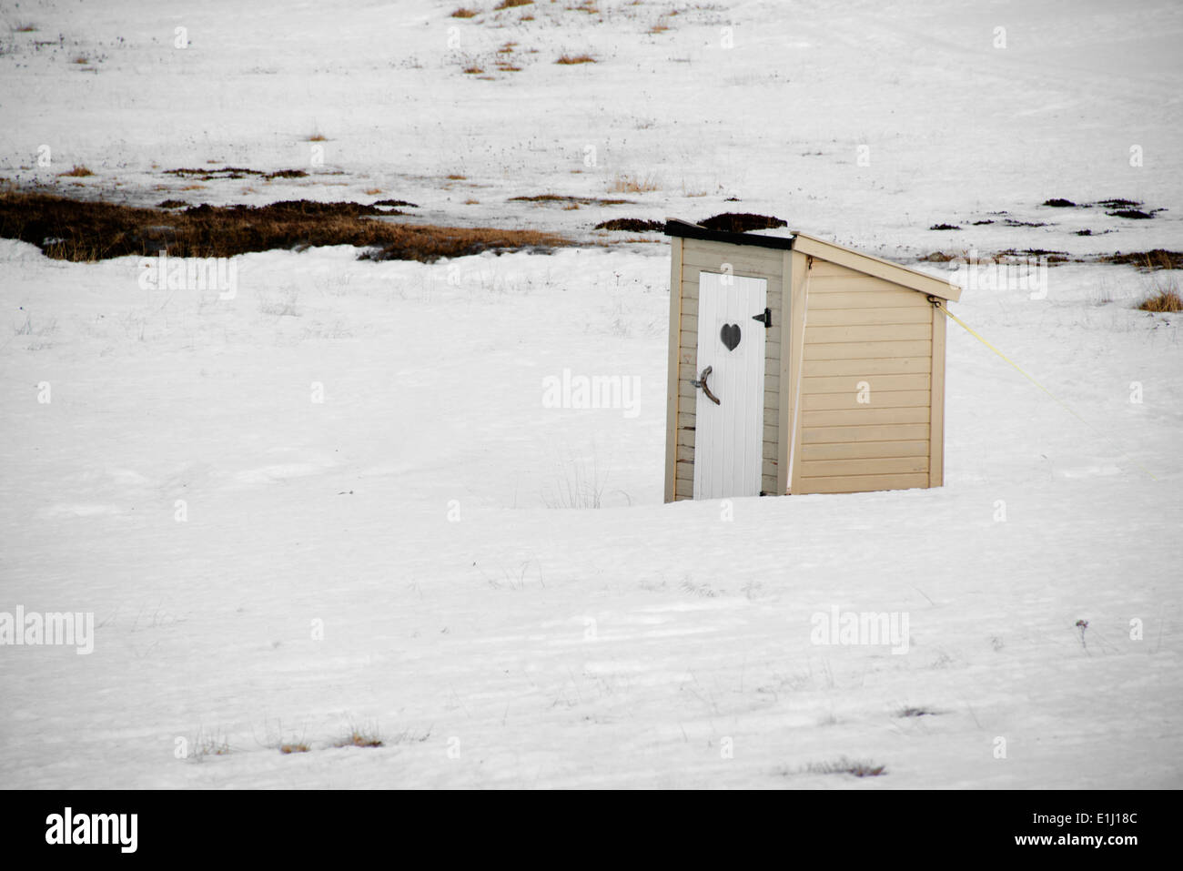 Outside loo in the snow Stock Photo - Alamy