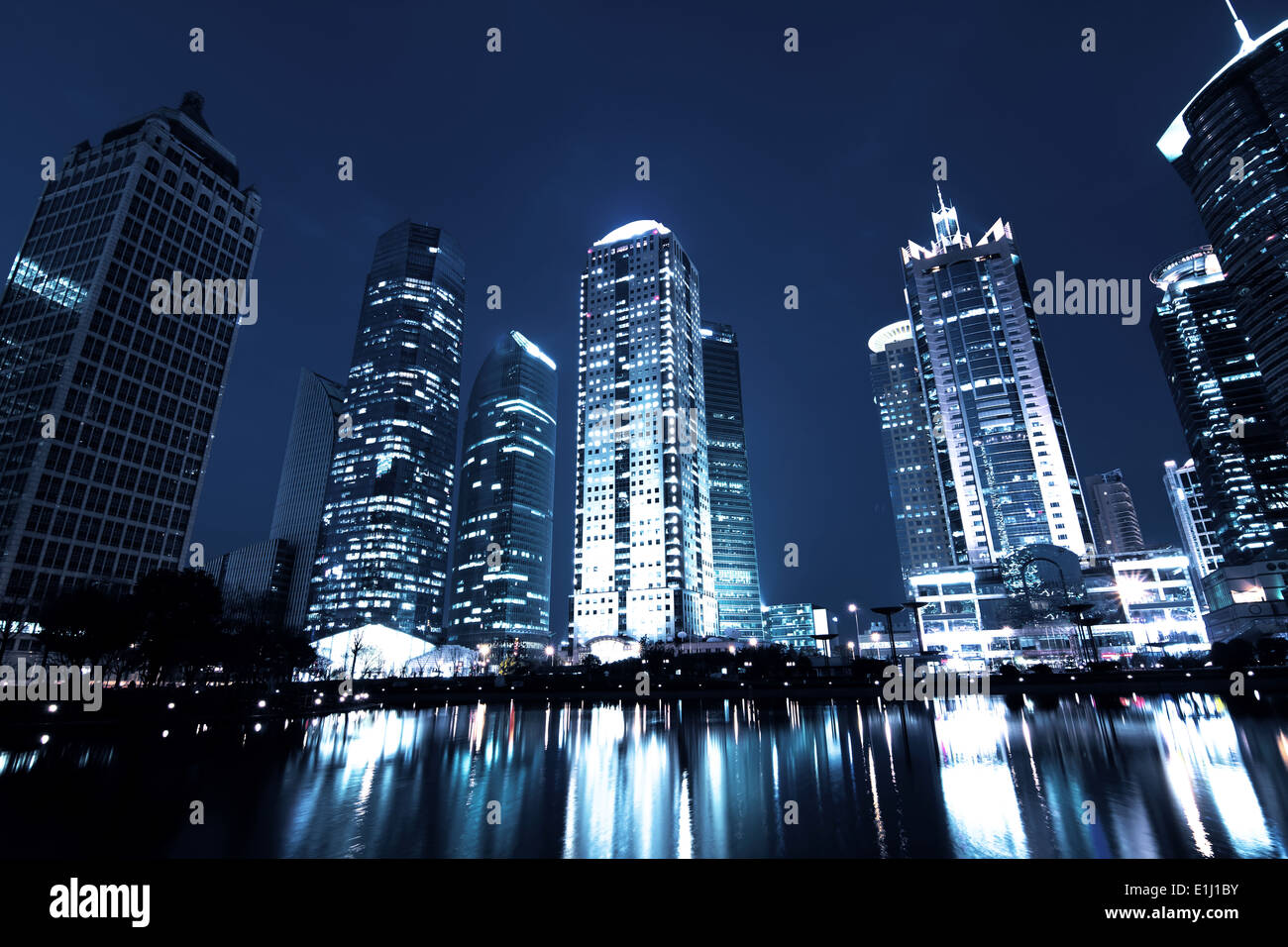 beautiful night view of modern buildings in shanghai Stock Photo - Alamy