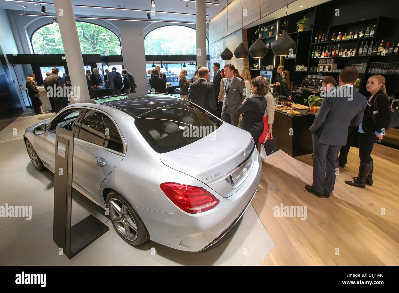A Mercedes C class is on display during the opening of the Mercedes me ...
