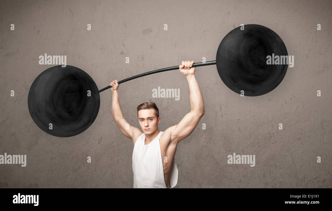 muscular man lifting weights Stock Photo - Alamy