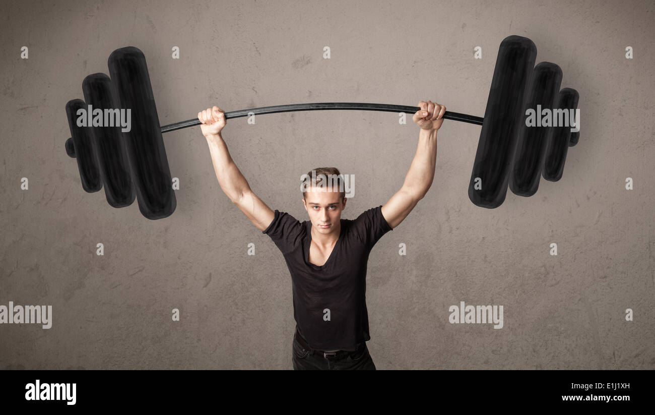 muscular man lifting weights Stock Photo - Alamy