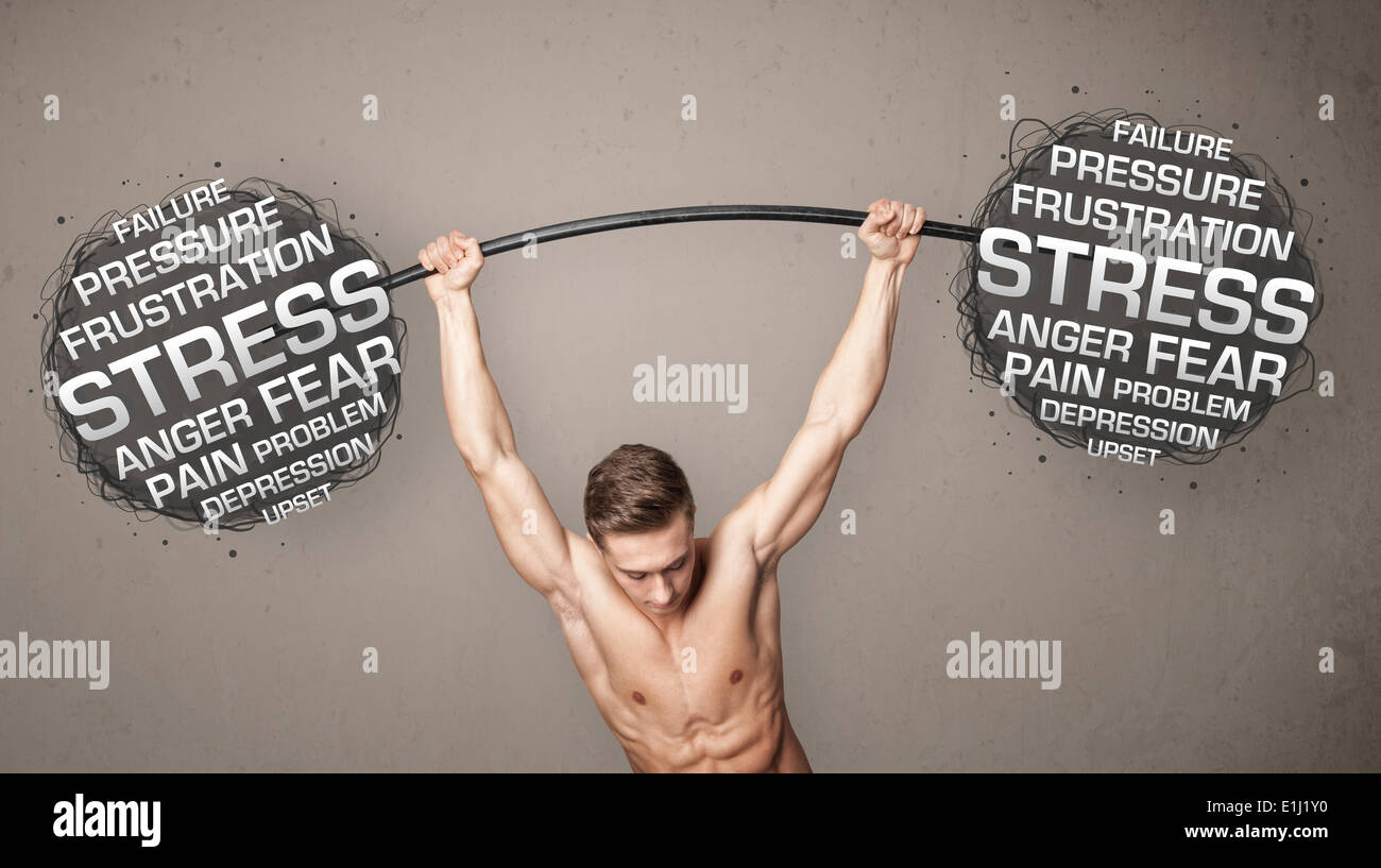 muscular man fighting with stress Stock Photo - Alamy