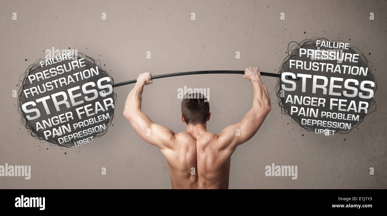 muscular man fighting with stress Stock Photo - Alamy