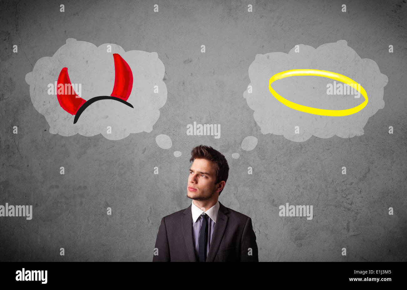 Good and bad in man head hi-res stock photography and images - Alamy