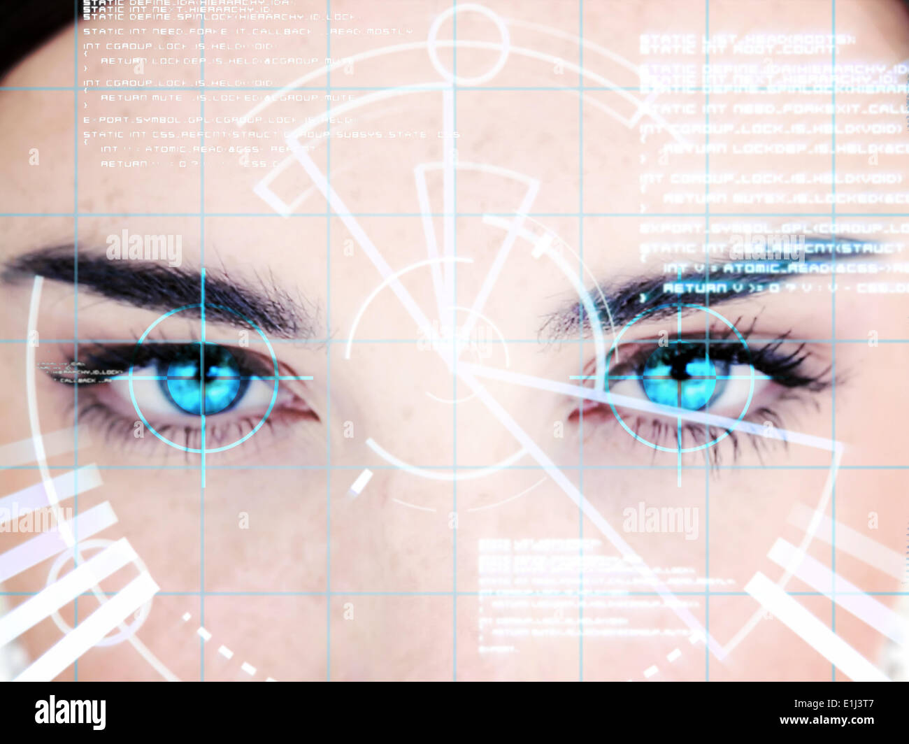 Blue eyed woman interface hi-res stock photography and images - Alamy