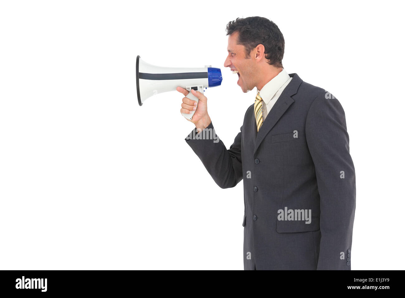 Man megaphone hi-res stock photography and images - Alamy