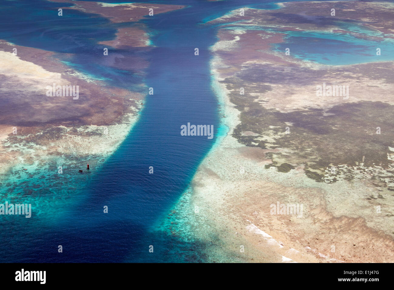 Oceania, Palau, Pacific Ocean, Coral reef and German Channel, canal ...