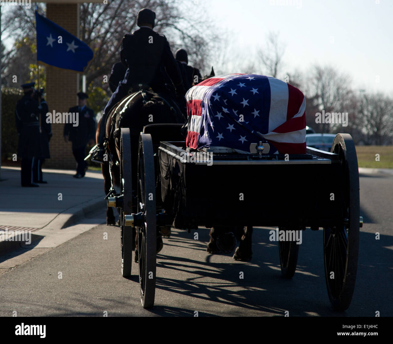 A caisson arrives during a funeral at Arlington National Cemetery for U ...