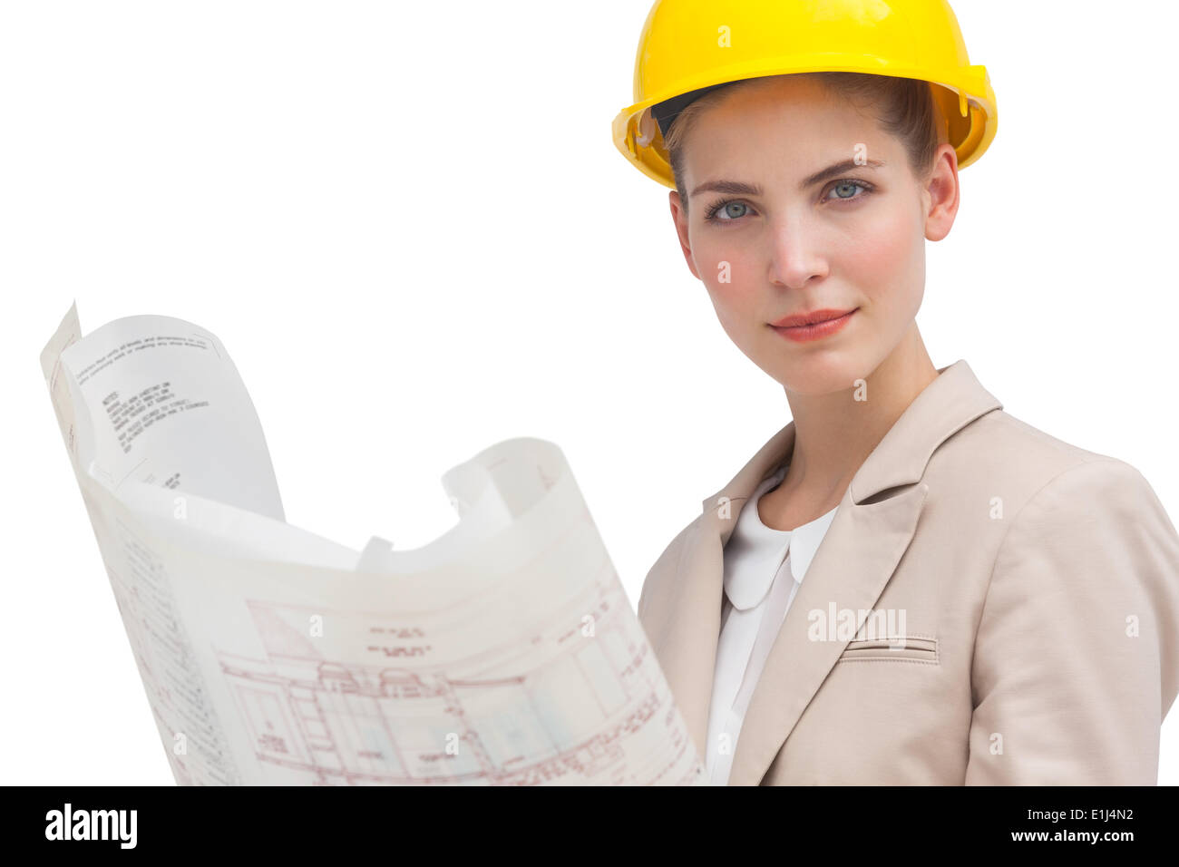 Serious female architect holding hi-res stock photography and images - Alamy