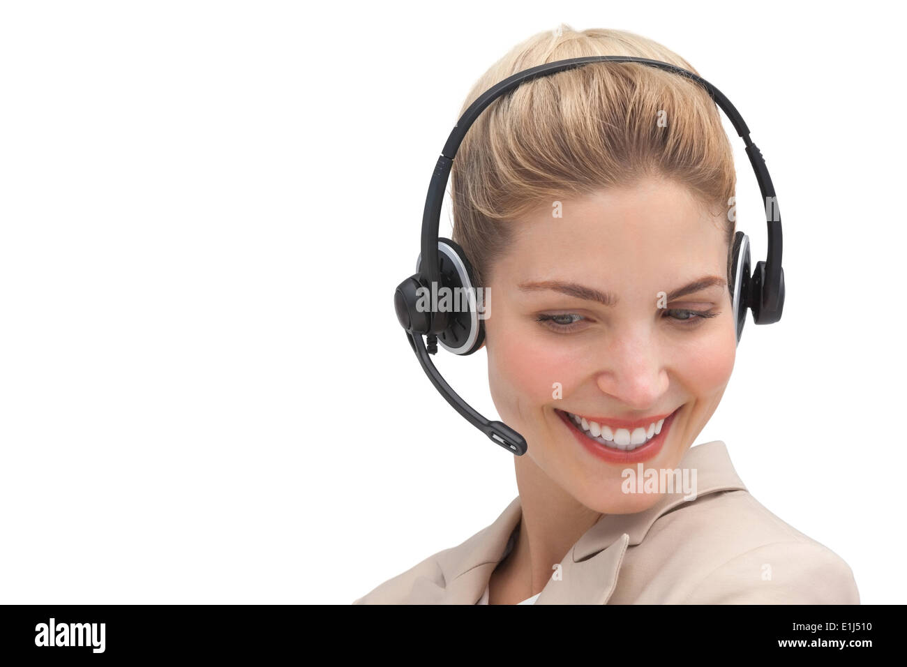 Cheerful smart call center agent hi-res stock photography and images - Alamy
