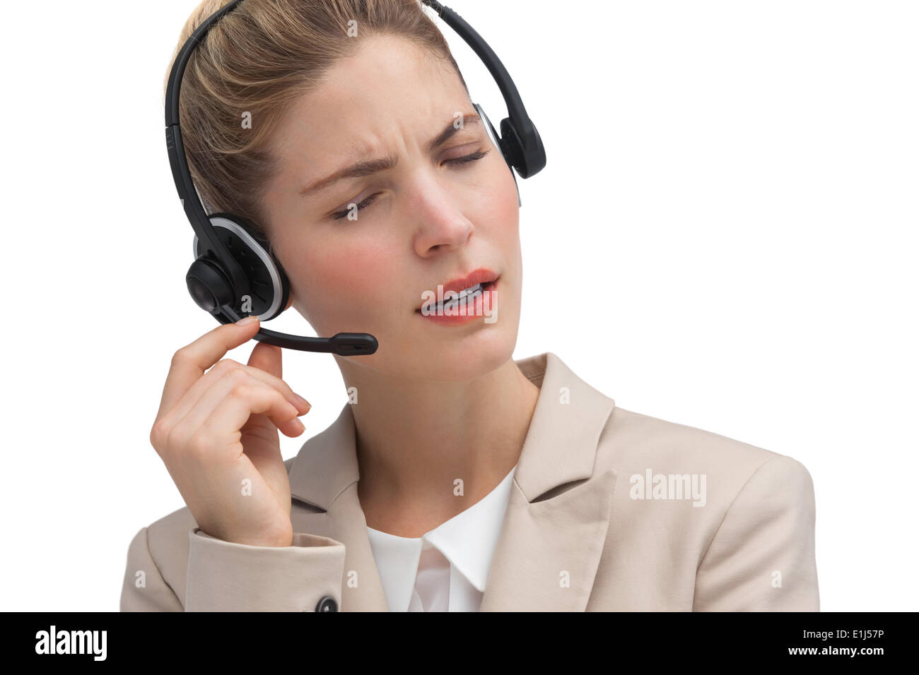 Call center agent helping someone Stock Photo - Alamy
