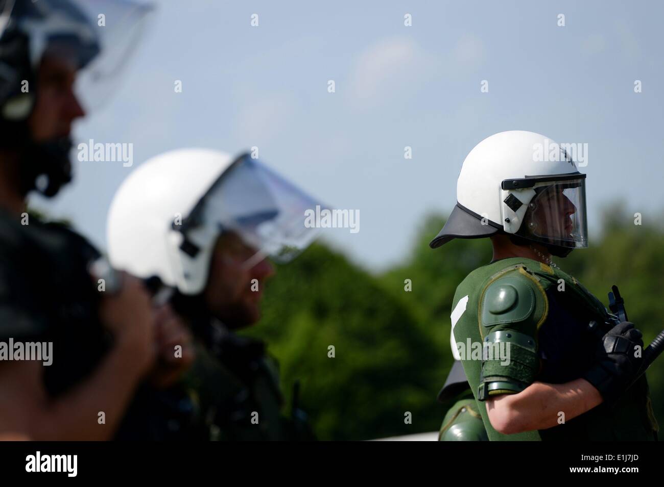 Duderstadt, Germany. 04th June, 2014. German police during a training ...