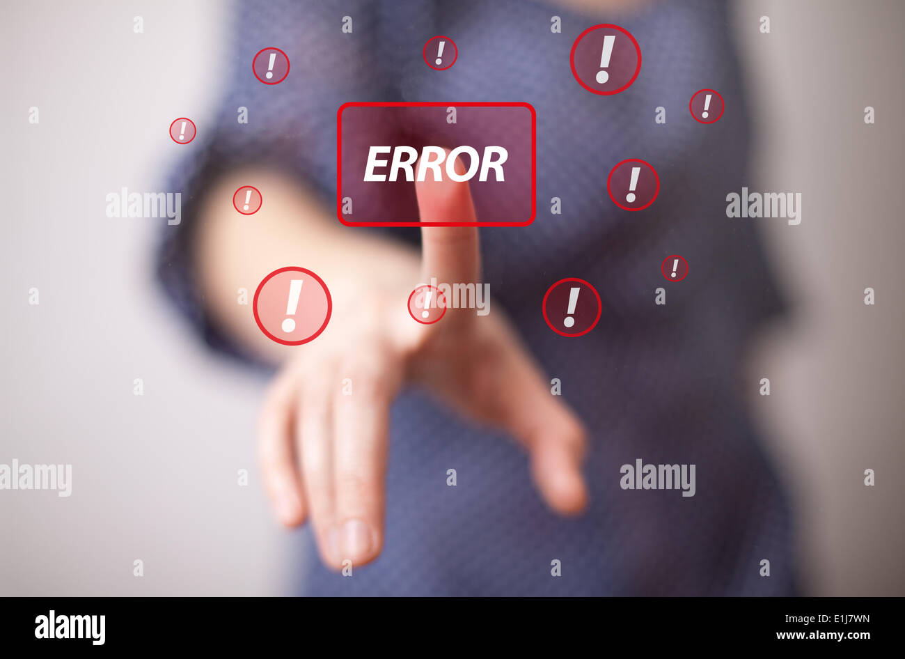 hand pressing ERROR button Stock Photo - Alamy