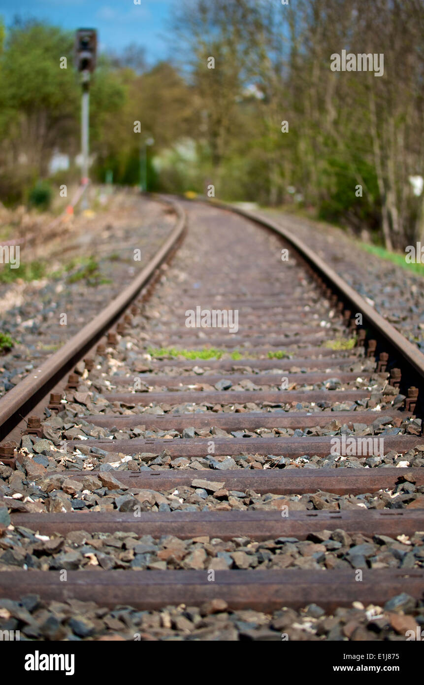 Rail track bend hi-res stock photography and images - Alamy
