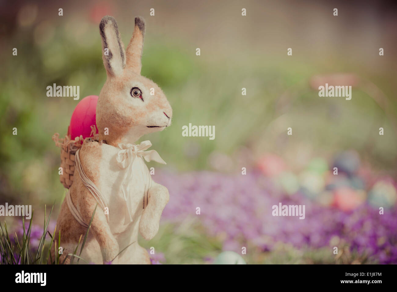 Easter bunny in garden Stock Photo - Alamy