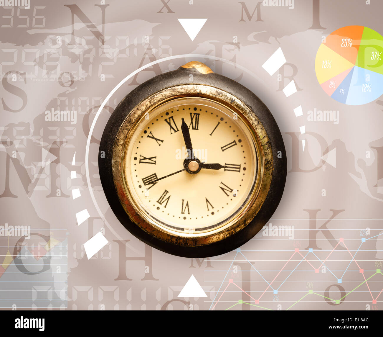 Clocks with world time and finance business concept Stock Photo - Alamy