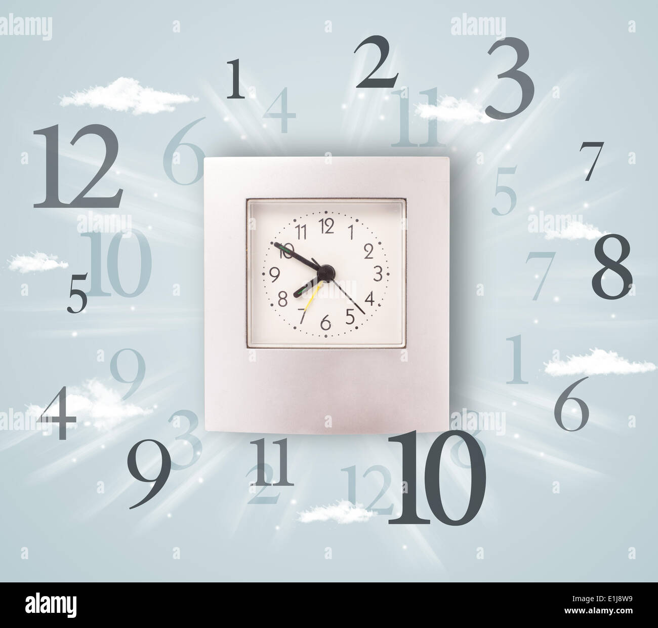 Modern clock with numbers on the side Stock Photo - Alamy