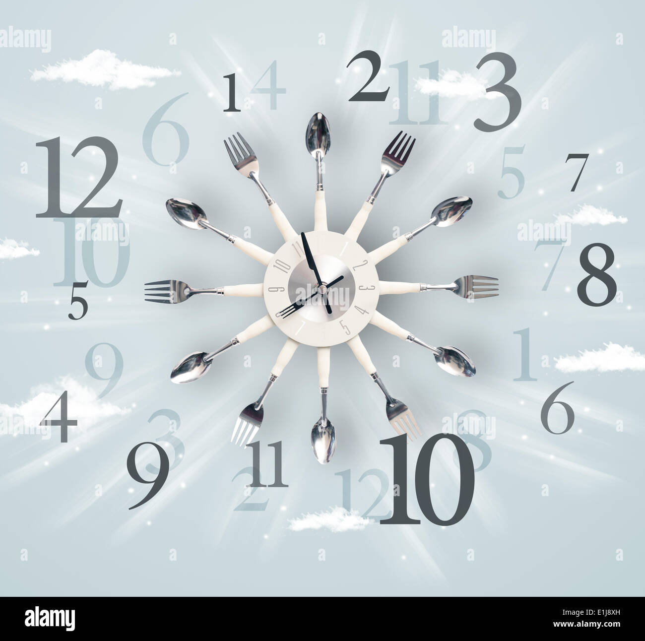 Modern clock with numbers on the side Stock Photo - Alamy