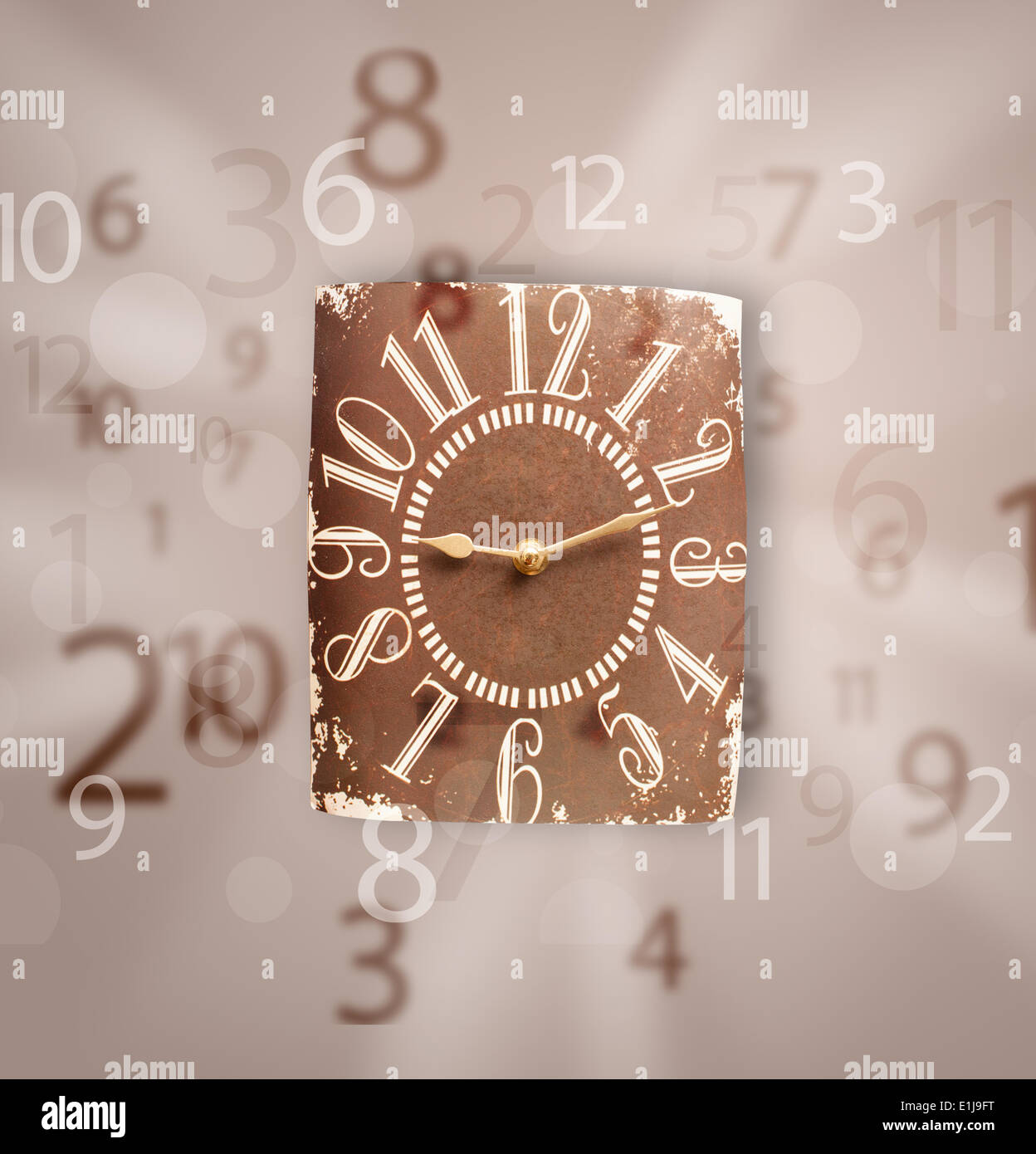 Vintage clock with numbers on the side Stock Photo - Alamy