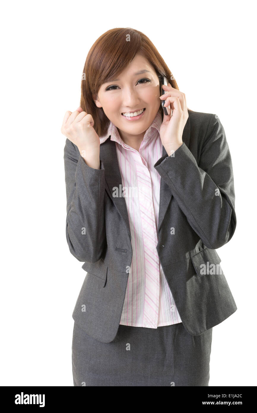 Asian businesswoman joy talking on hi-res stock photography and images ...