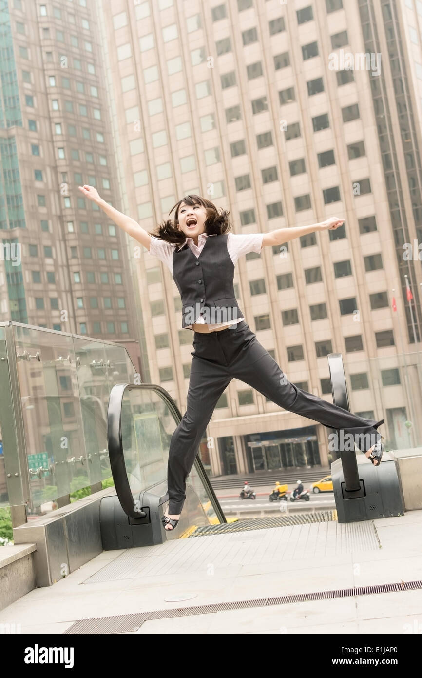 Korean businesswoman jump hi-res stock photography and images - Alamy