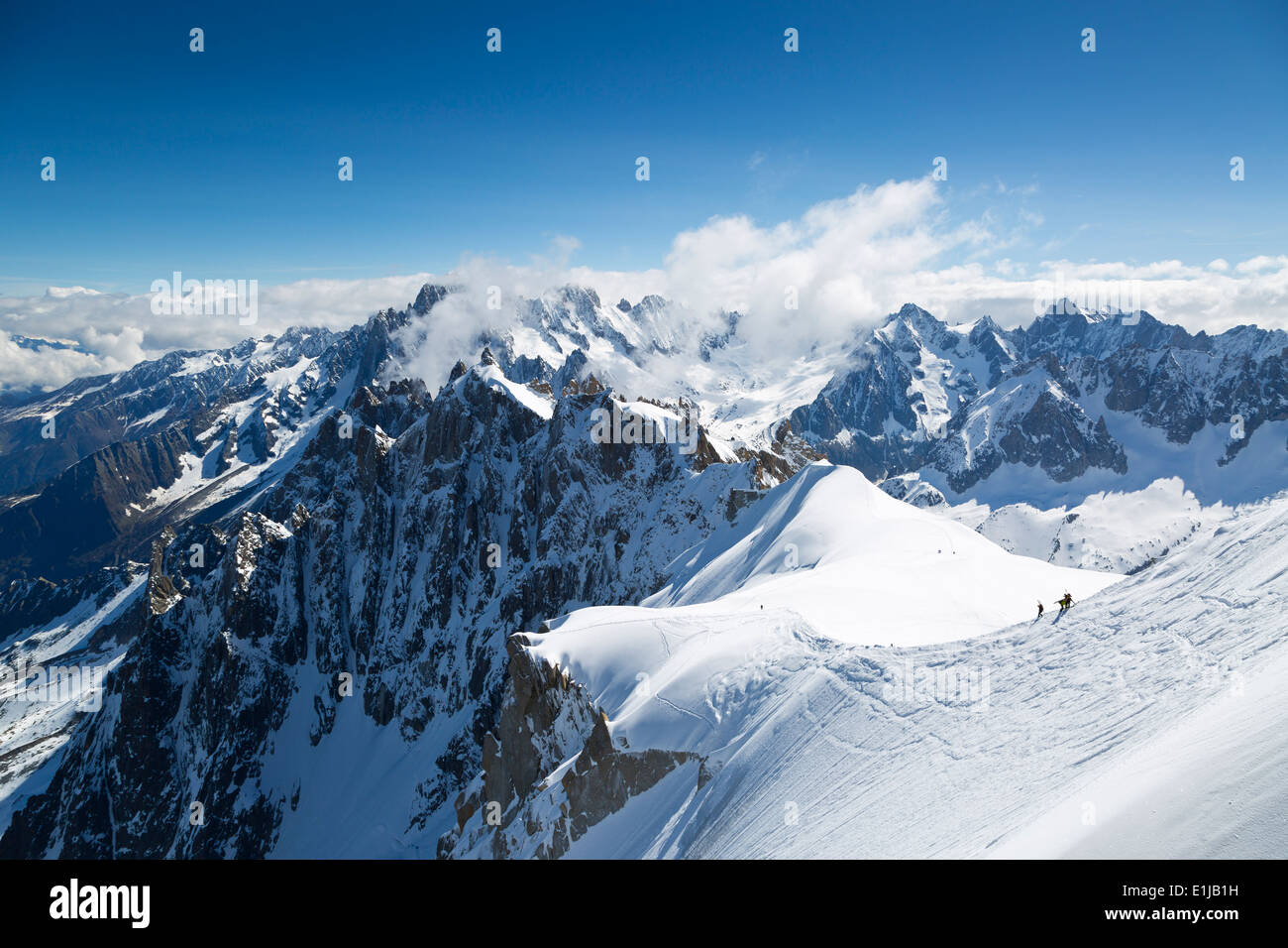 View over the Alps from Aiguille du Midi, Chamonix, France Stock Photo ...