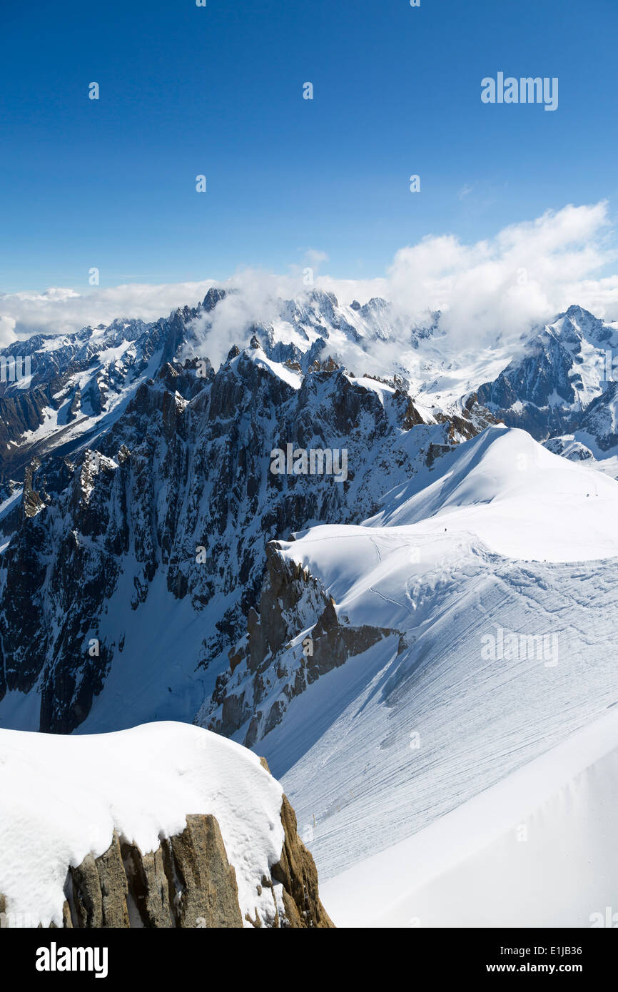 View over the Alps from Aiguille du Midi, Chamonix, France Stock Photo ...