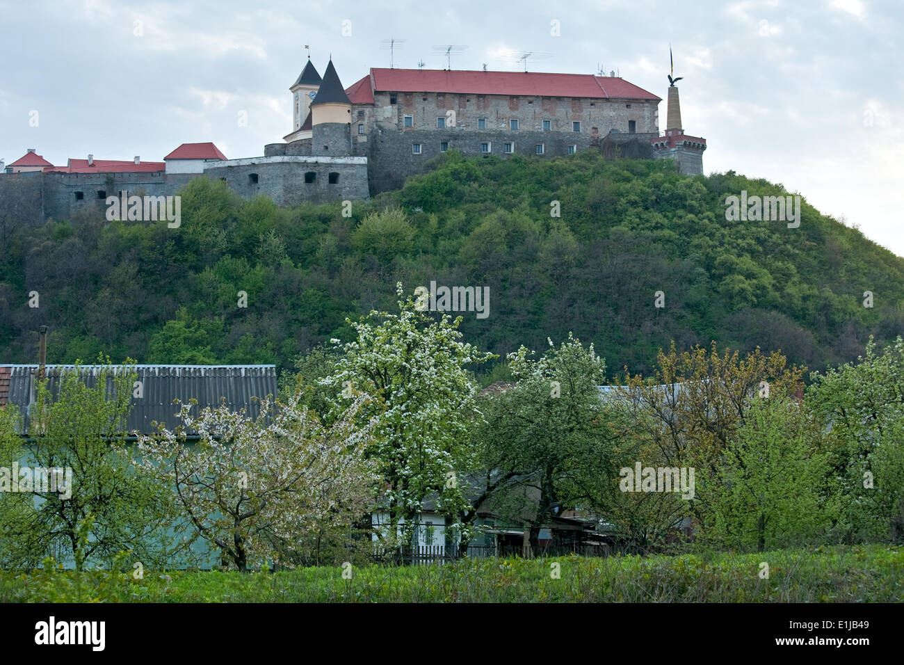 Mukachevo castle view (Ukraine Stock Photo - Alamy