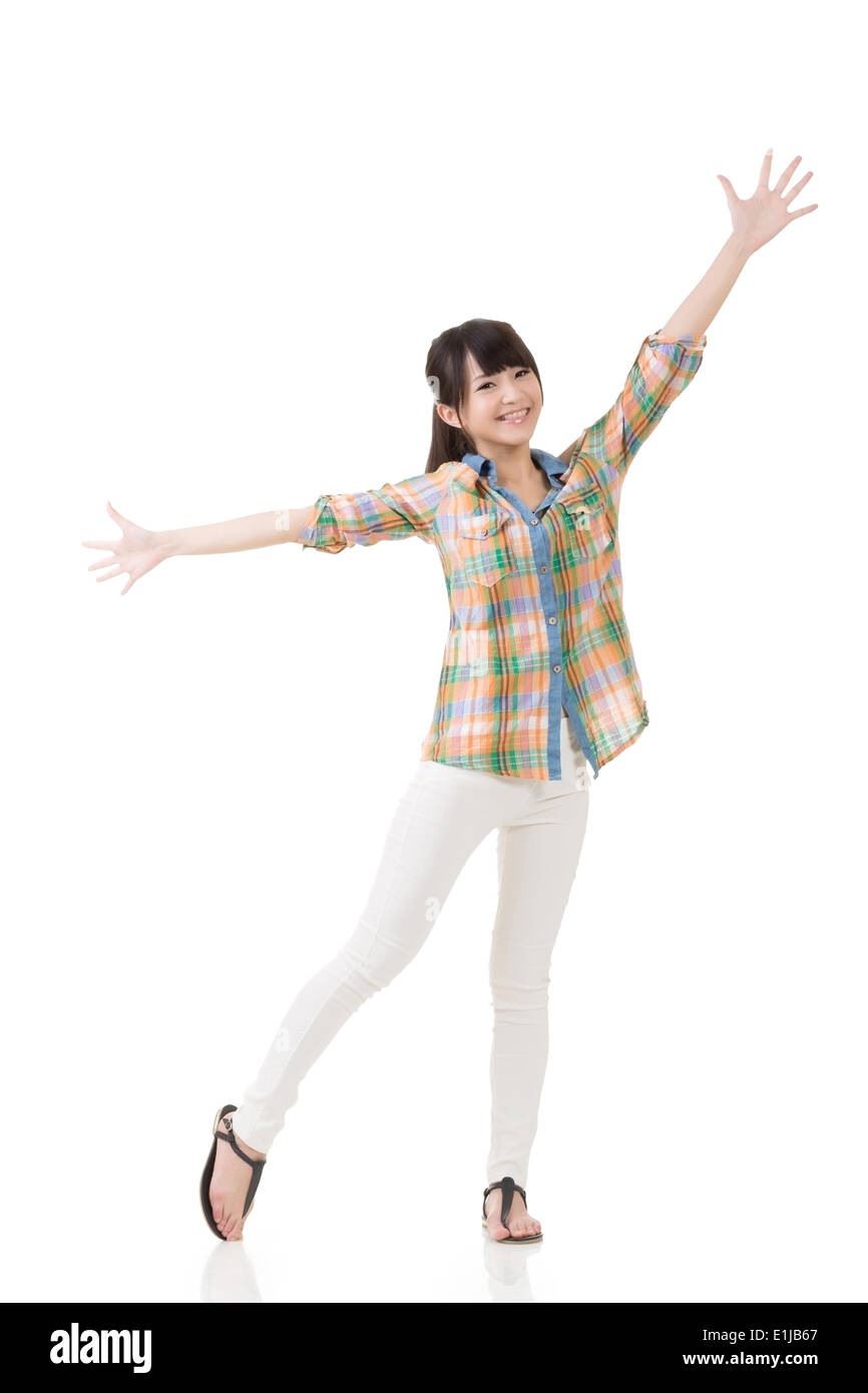 Woman stretch arms hi-res stock photography and images - Alamy