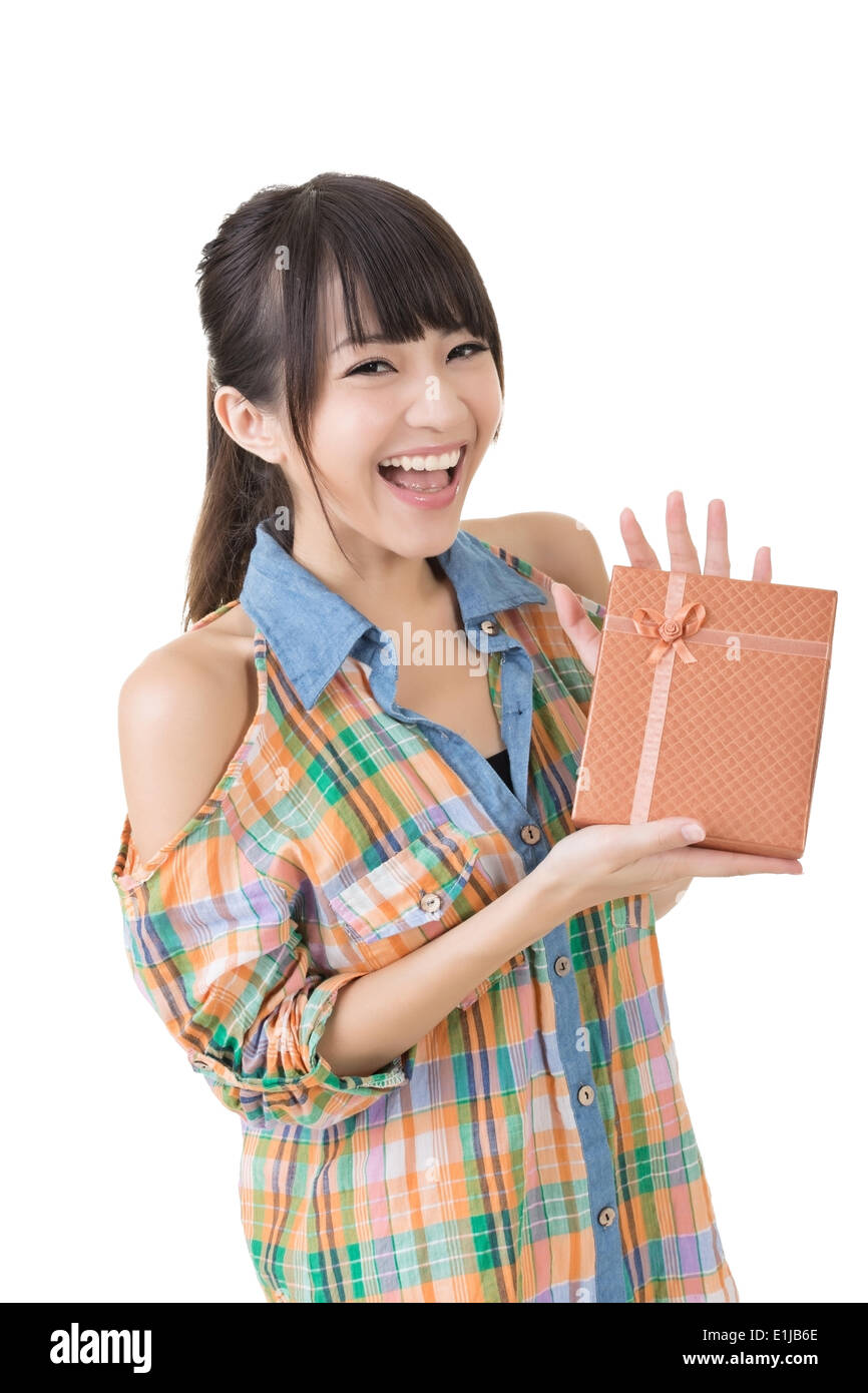 Korean woman with gift hi-res stock photography and images - Alamy