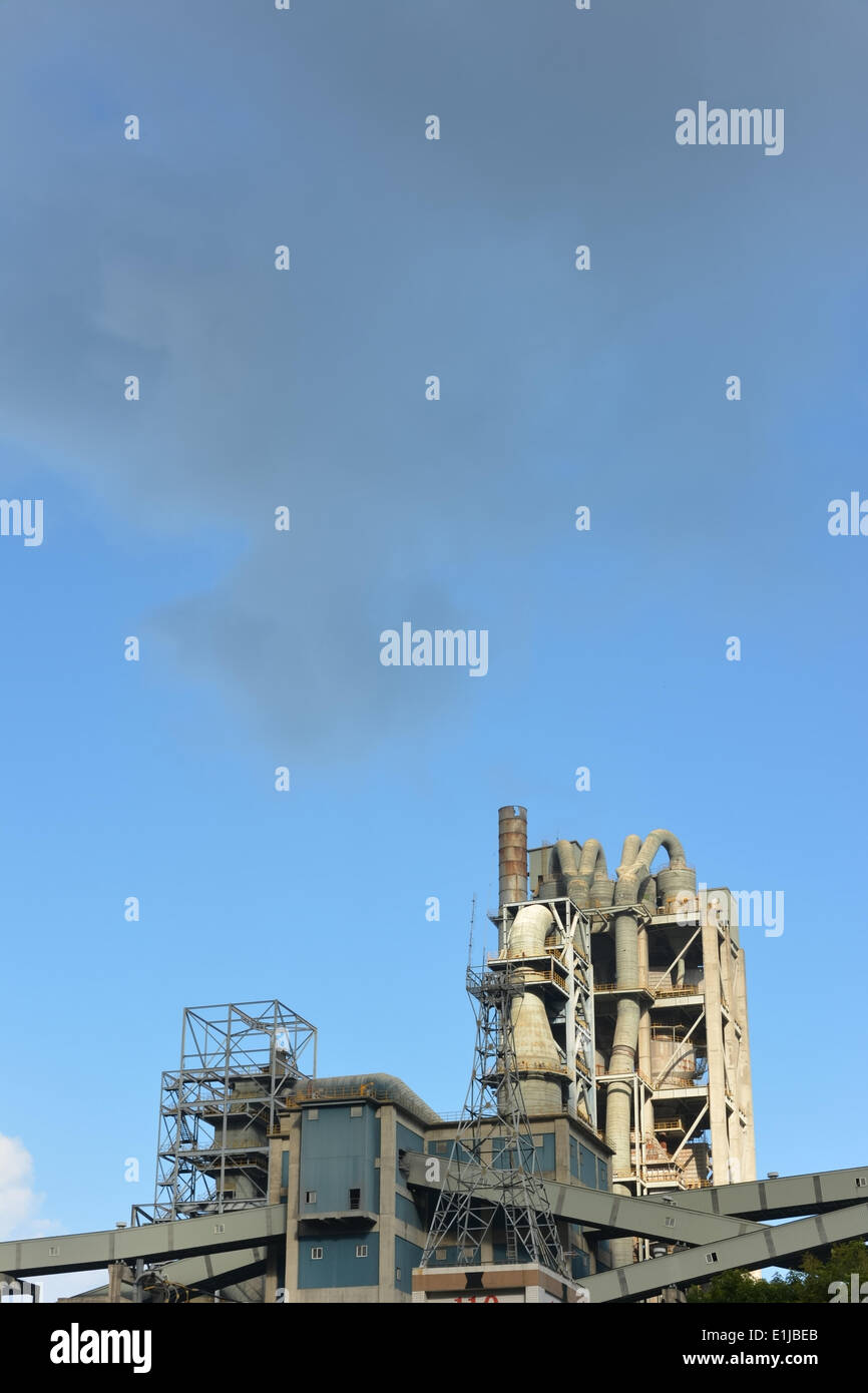 Pollution environment manufacturing cement plant hi-res stock ...