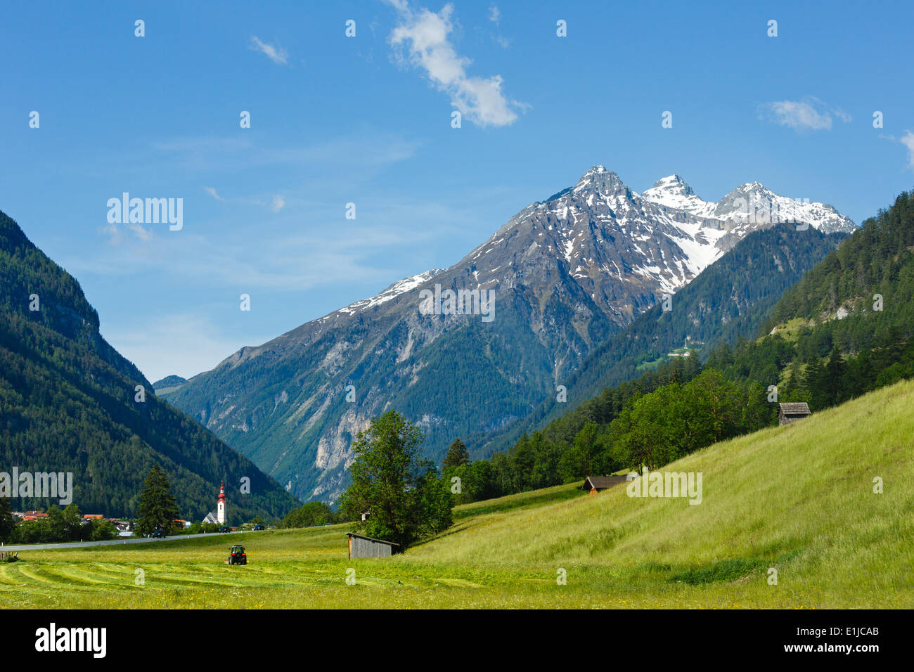 Summer Alpine country view Stock Photo - Alamy