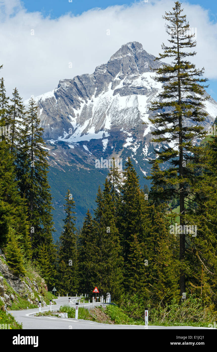 Summer Alpine road view Stock Photo - Alamy