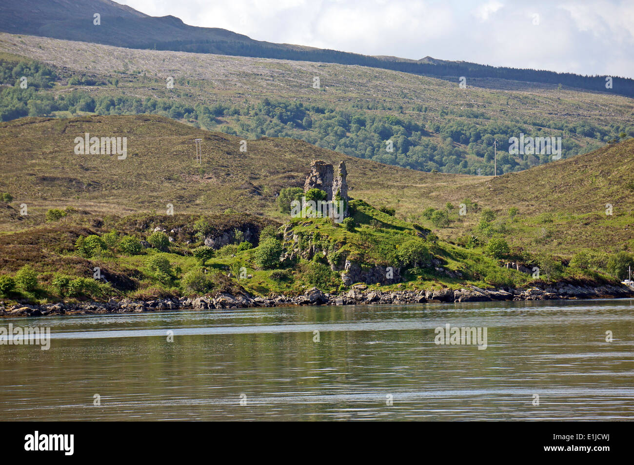 Medieval ruin of Castle Maol (Caisteal Maol) at Kyleakin on the shore ...