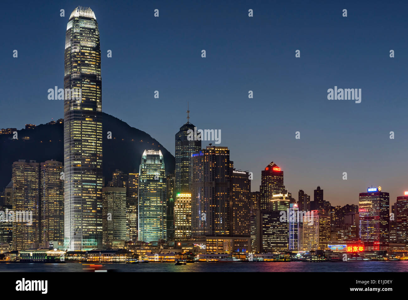 China, Hong Kong, downtown city centre by night Stock Photo - Alamy