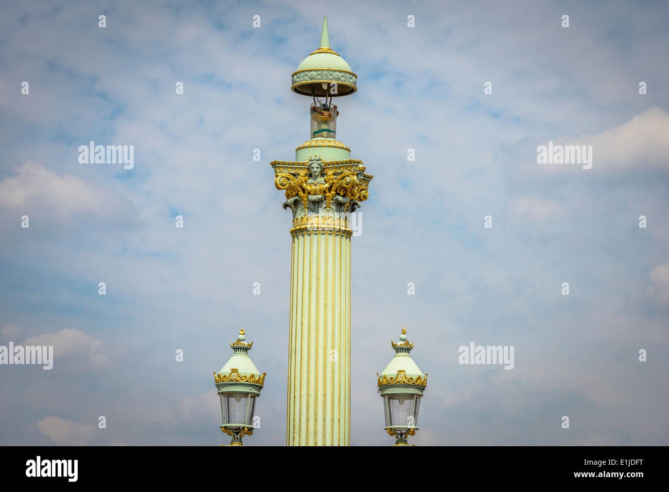 View of a beautiful detailed column in Place de la Concorde, Paris ...