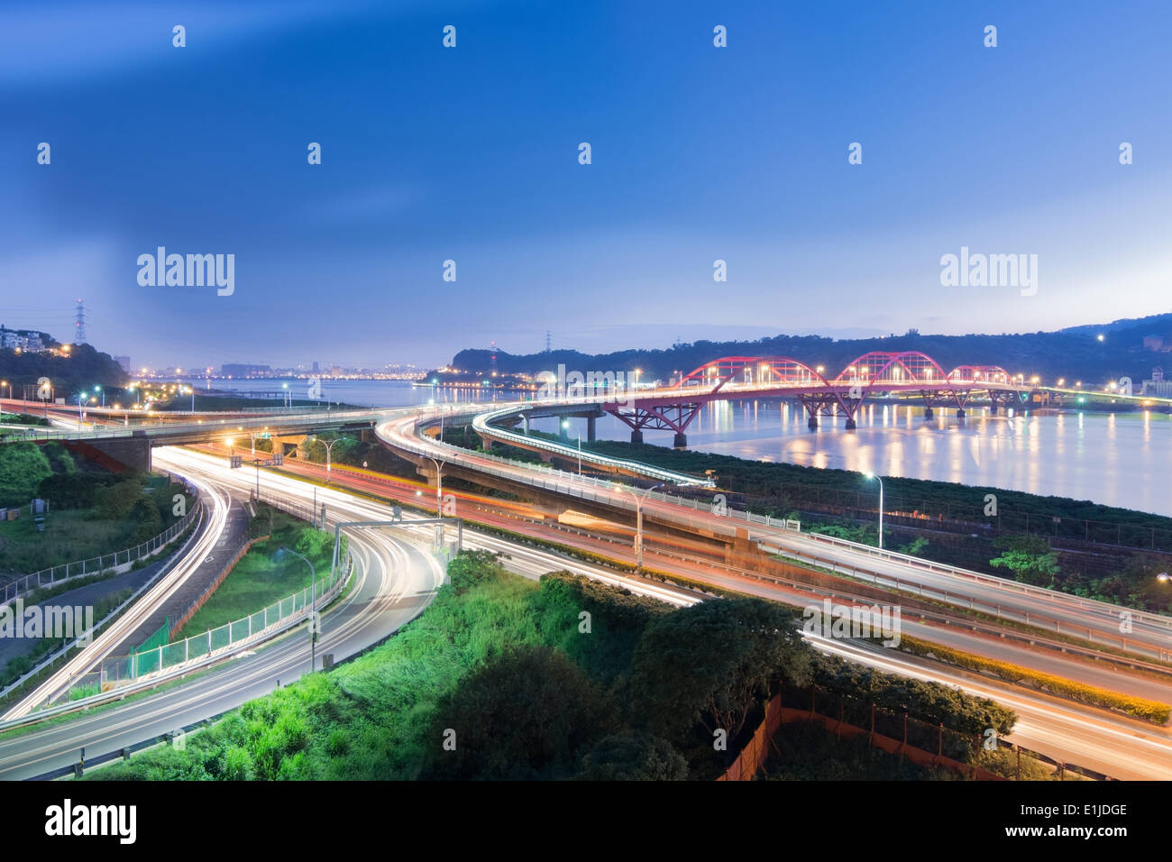 Night scene of cars light Stock Photo - Alamy