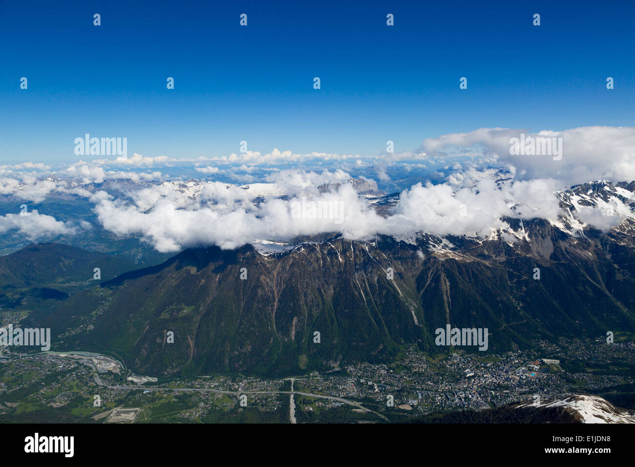 View over the Alps from Aiguille du Midi, Chamonix, France Stock Photo ...