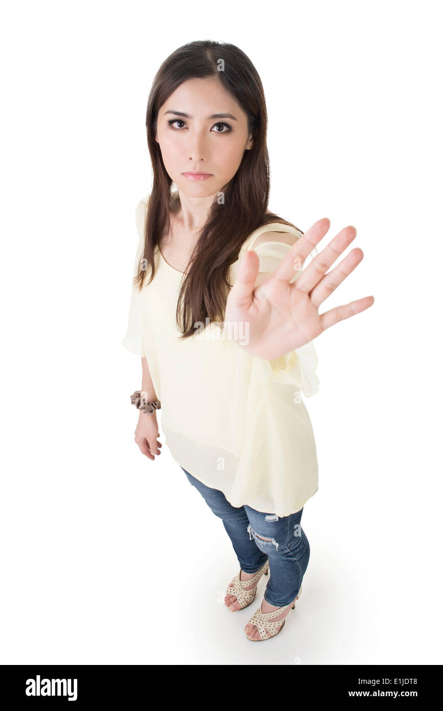 Stop sign hand beautiful young hi-res stock photography and images - Alamy