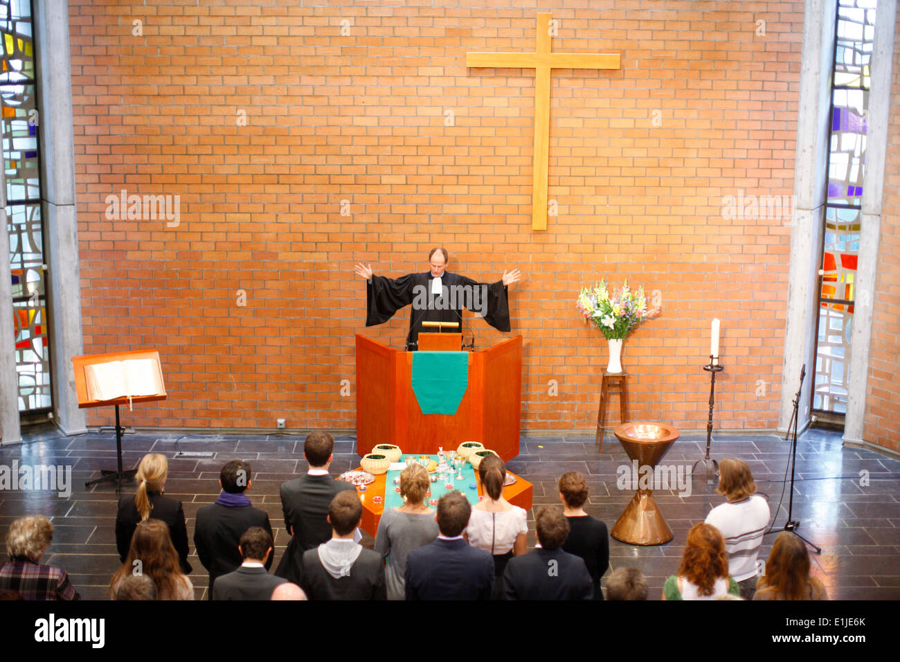Protestant celebration. Blessing Stock Photo - Alamy