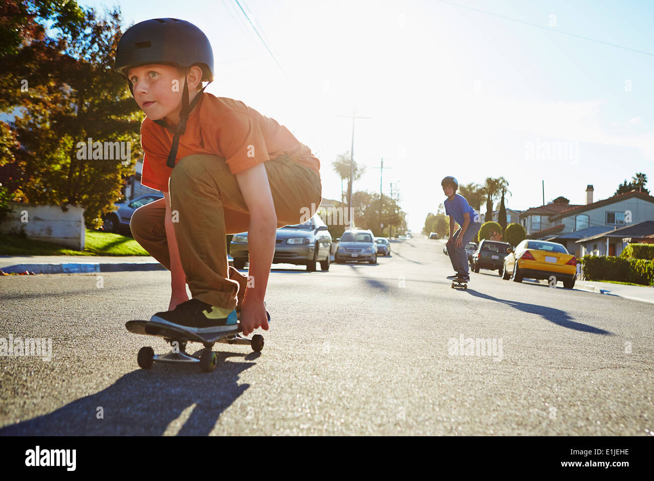 Children suburban street playing hi-res stock photography and images ...